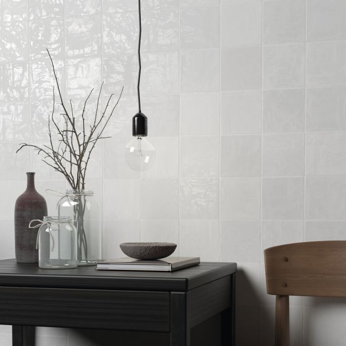 Riad White Tiles 10 x 10cm - Stoketiles