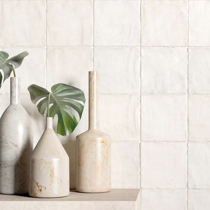 Sahn White Tiles 10 x 10cm - Stoketiles