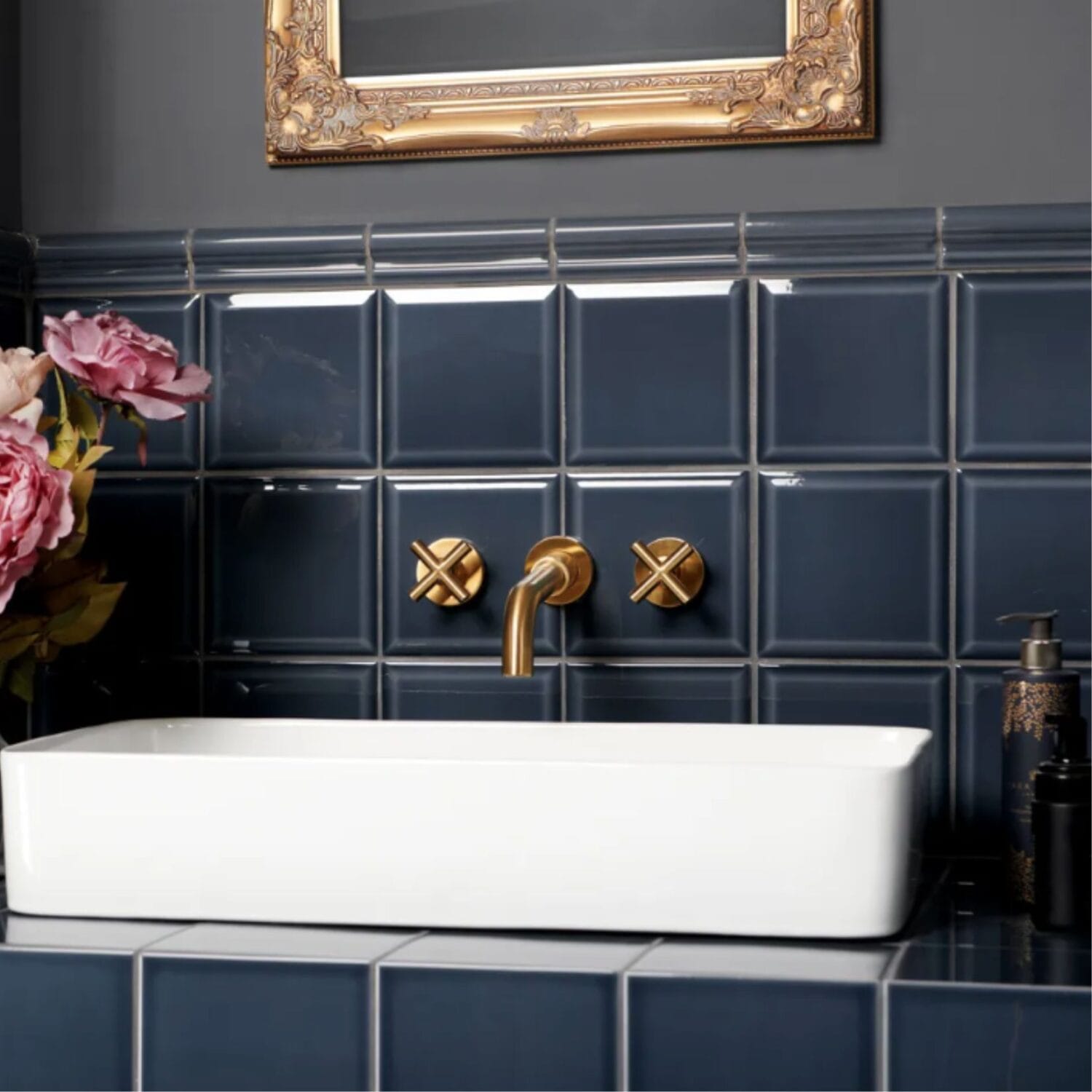 Modern Heritage Blue Bevelled 15x15cm - Stoketiles