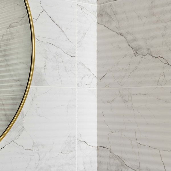 Riva White Decor Marble - Stoketiles