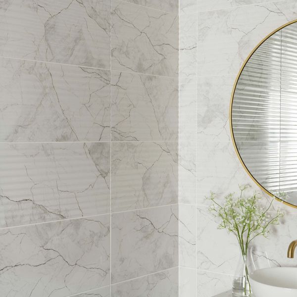 Riva White Decor Marble - Stoketiles