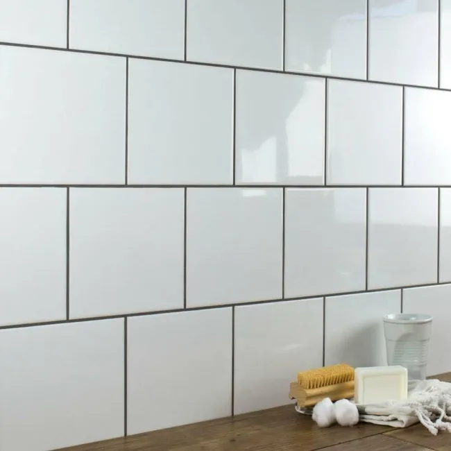 Kai Smooth Gloss White 150x150mm - Tile - Kitchen Tile - Stoketiles